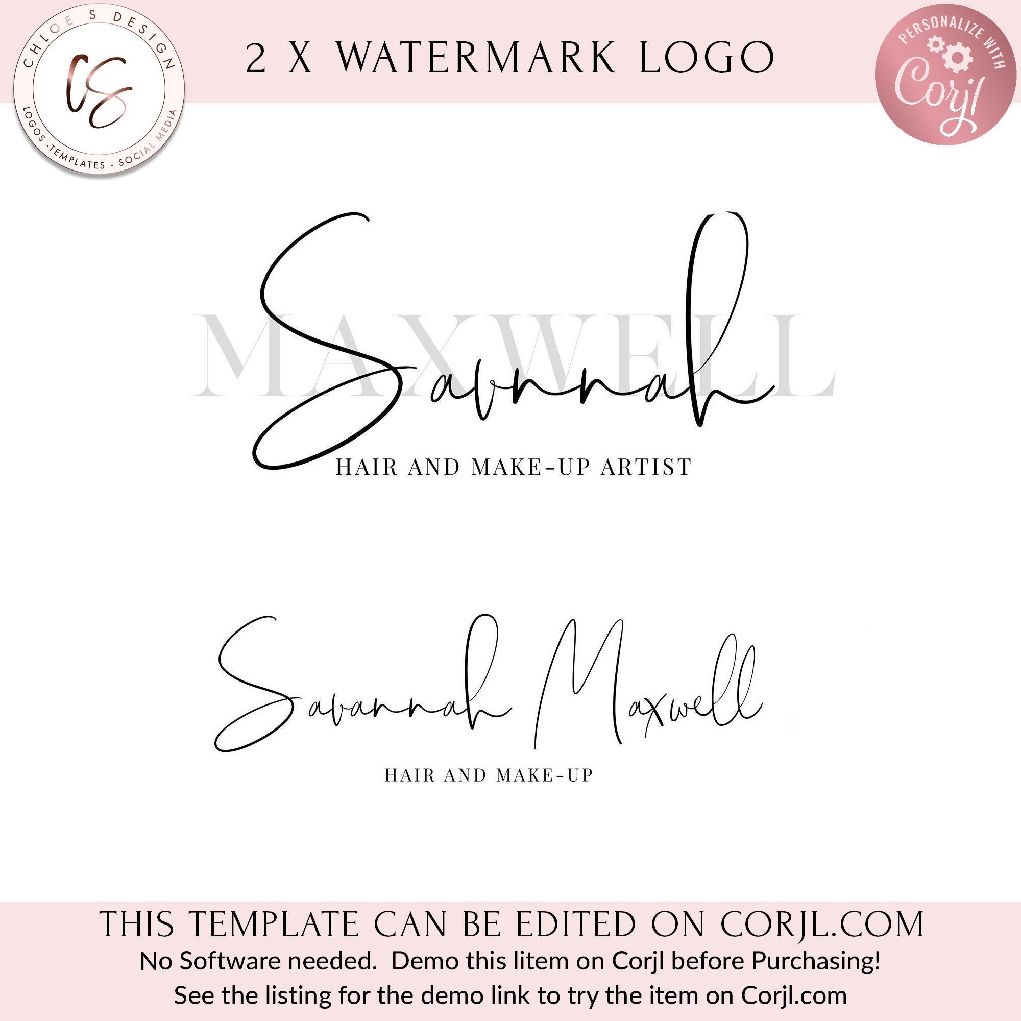 Watermark Logo Photography Watermark Watermark Logo Design | Etsy