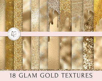 Gold Digital Papers | Etsy