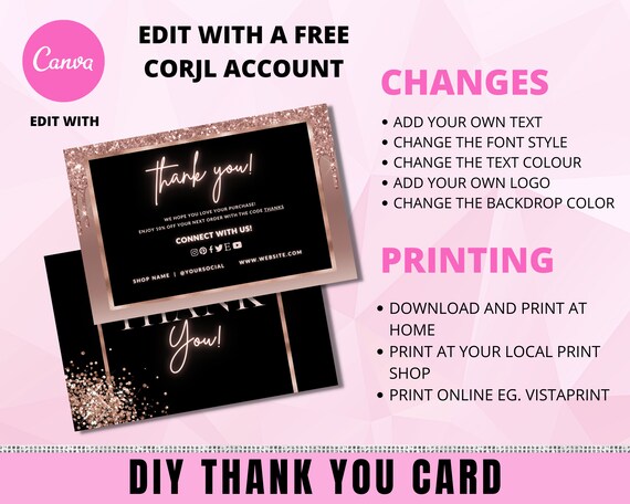 Stationery Templates Business Thank You For Your Order Insert Card Add ...