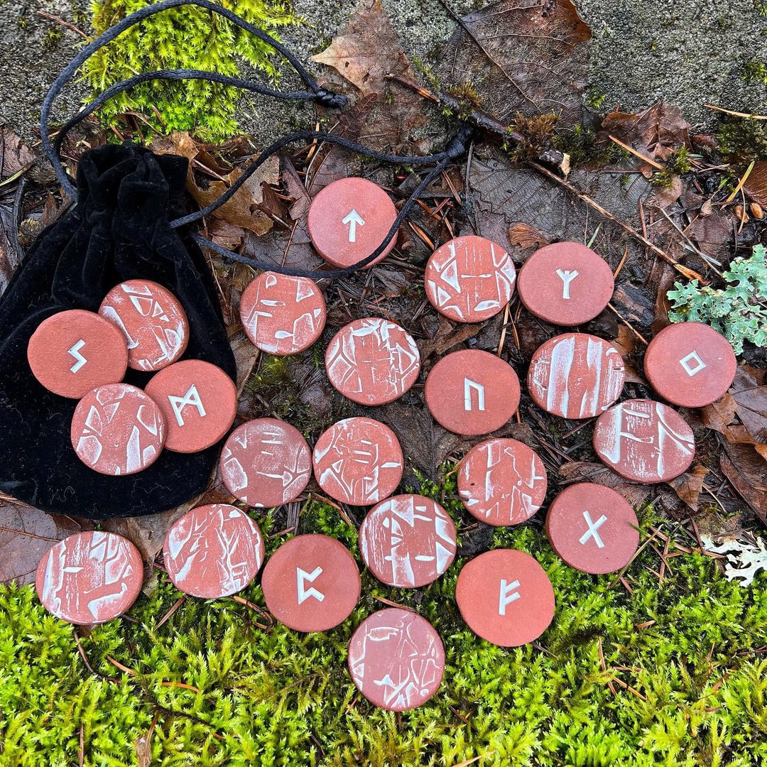 Rune Stones Set (elder Futhark) Birch Tree - Etsy