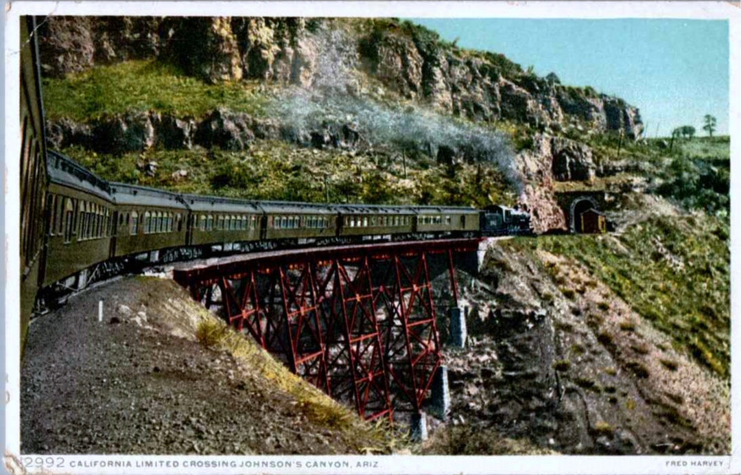 Arizona California Limited Crossing Johnson's Canyon in the 1920s ...