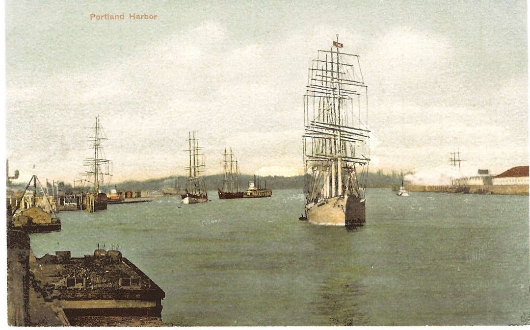 Portland, Oregon, the Ships, Portland Harbor, C1910, Vintage Postcard ...