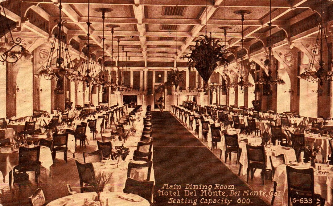 Hotel Del Monte Dining Room, 1910s Antique Postcard - Etsy