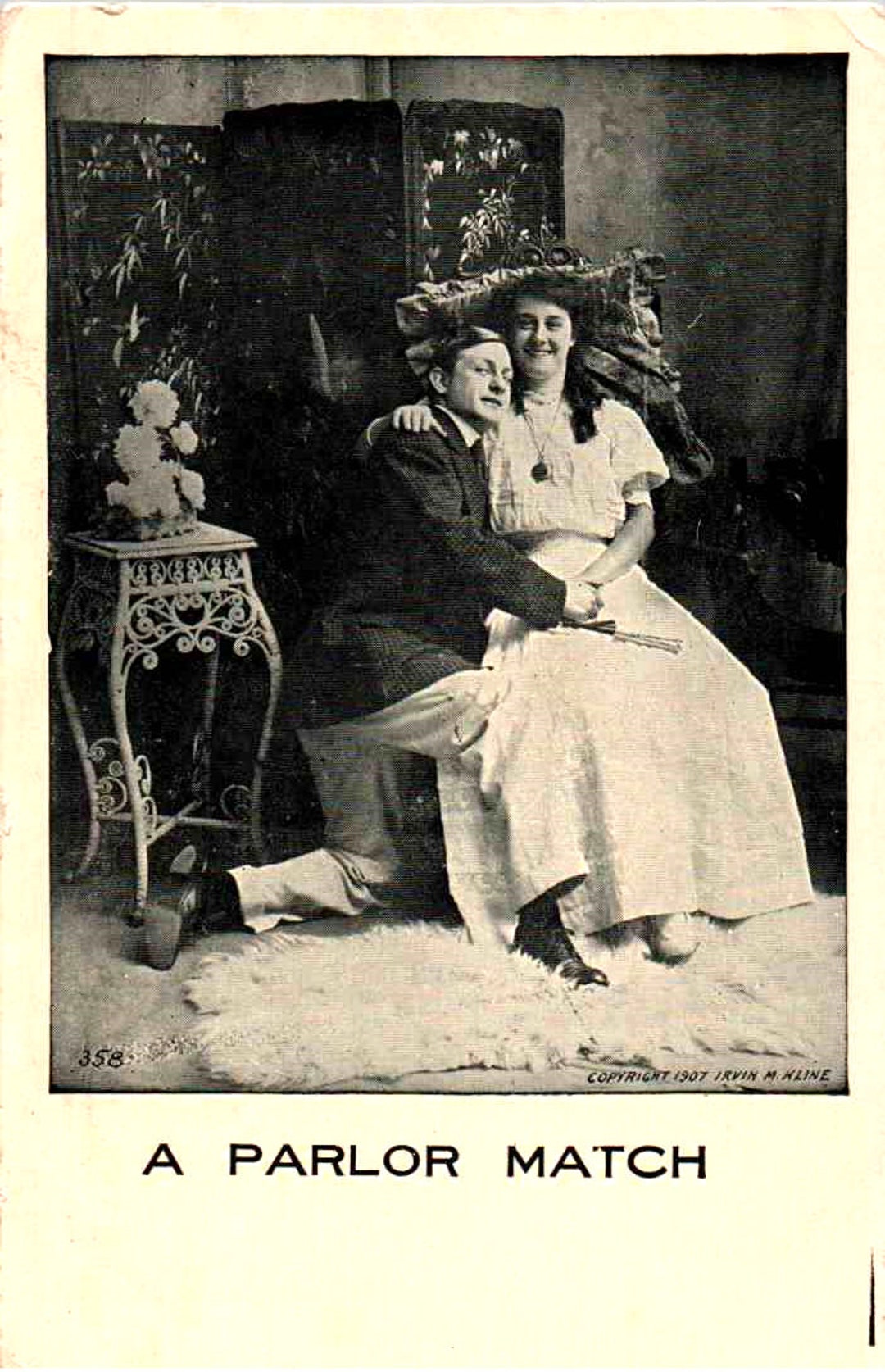 Two Lovers in a parlor Match C1908 Vintage - Etsy