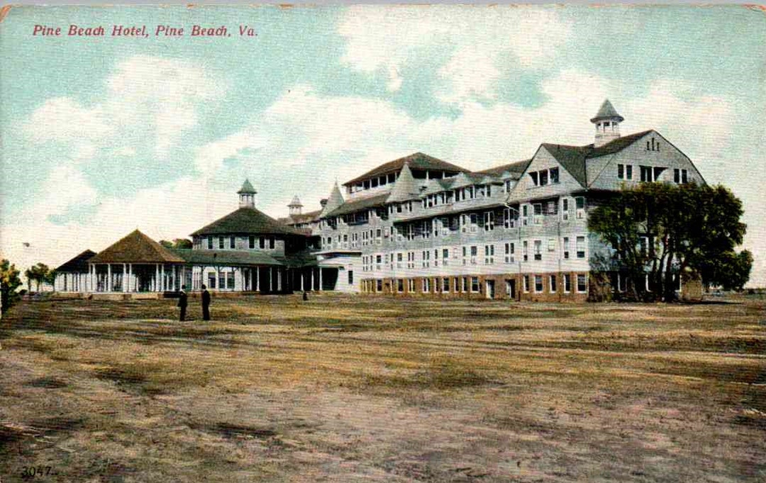 Pine Beach, Virginia - A View of the Pine Beach Hotel - C1908 - Vintage ...