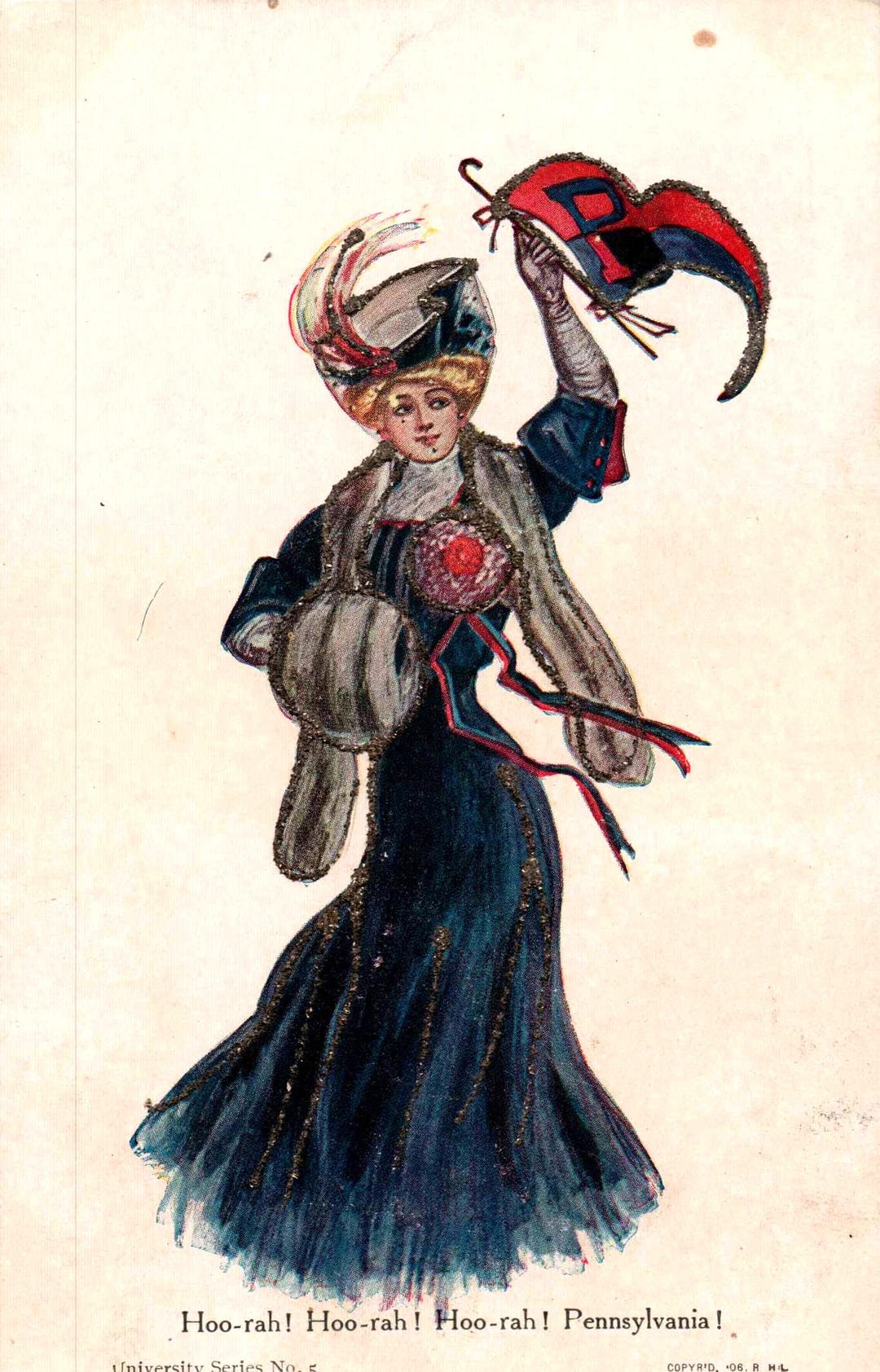 Antique Postcard - Pennsylvania! Hoo-rah, Hoo-rah - Pretty Lady ...