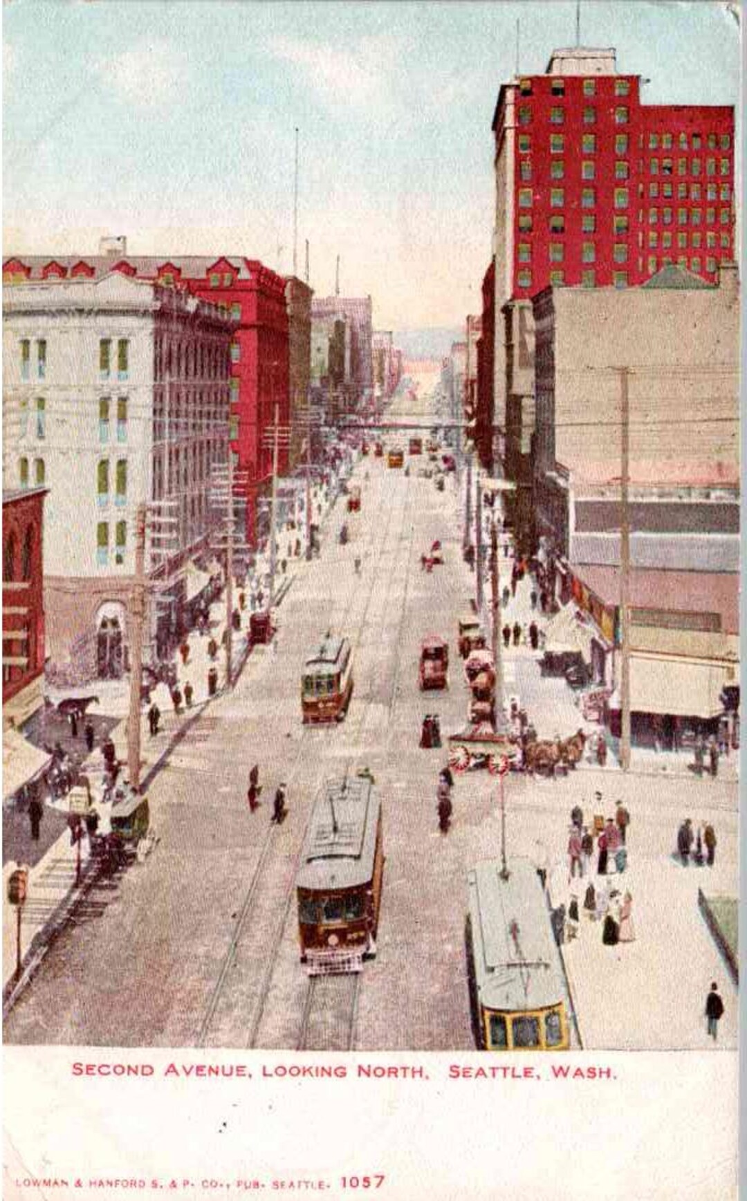 Seattle, Washington - Trolley on Second Avenue - in 1906 - Vintage ...