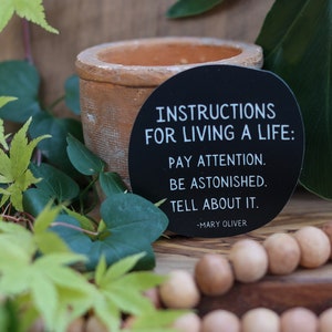 Mary Oliver Sticker Instructions for Living a Life Poem Sticker ...