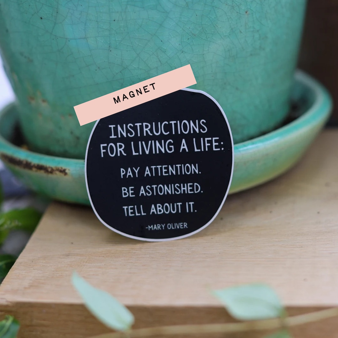 Mary Oliver Magnet Instructions for Living a Life Poem Magnet ...