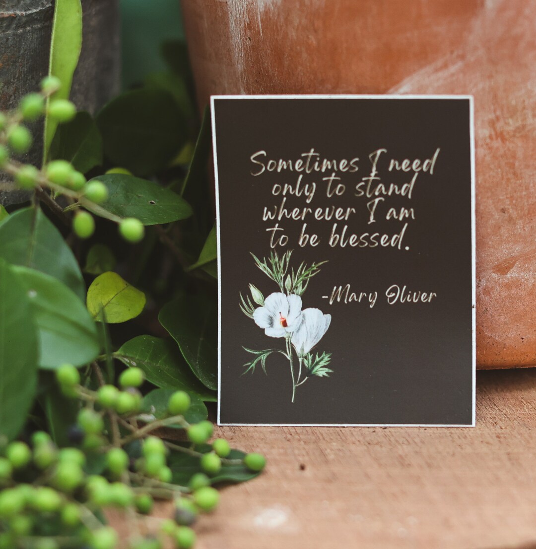 Mary Oliver Sticker Poetic Expressions Vinyl Sticker Elegant, Removable ...
