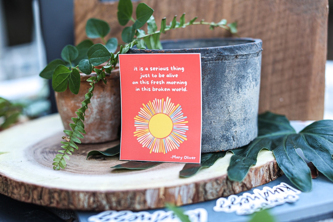 Mary Oliver Poem Sticker Mary Oliver Poem Multicolor Vinyl Waterproof ...