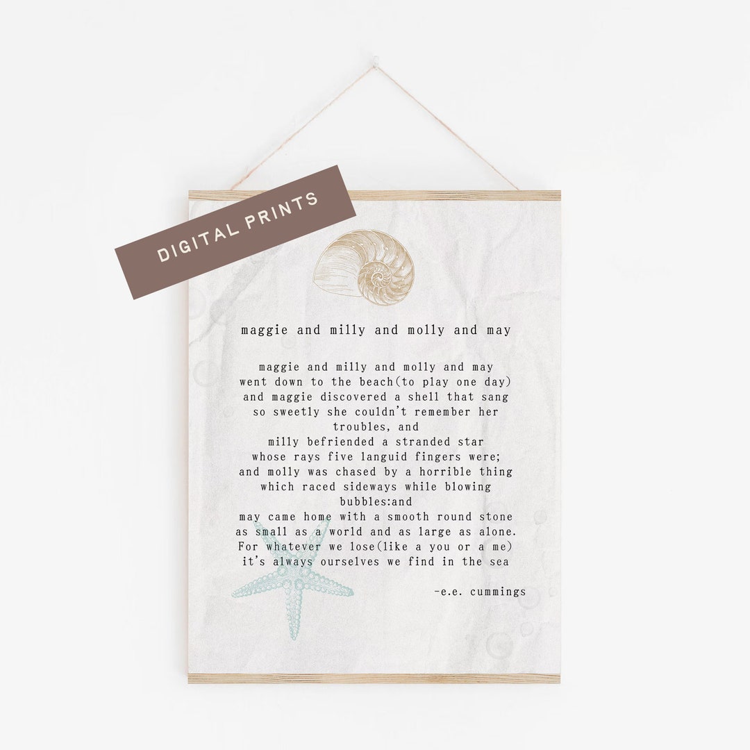 16x20 in E.E. Cummings Poem Print - Maggie and Millie and Molly and May ...
