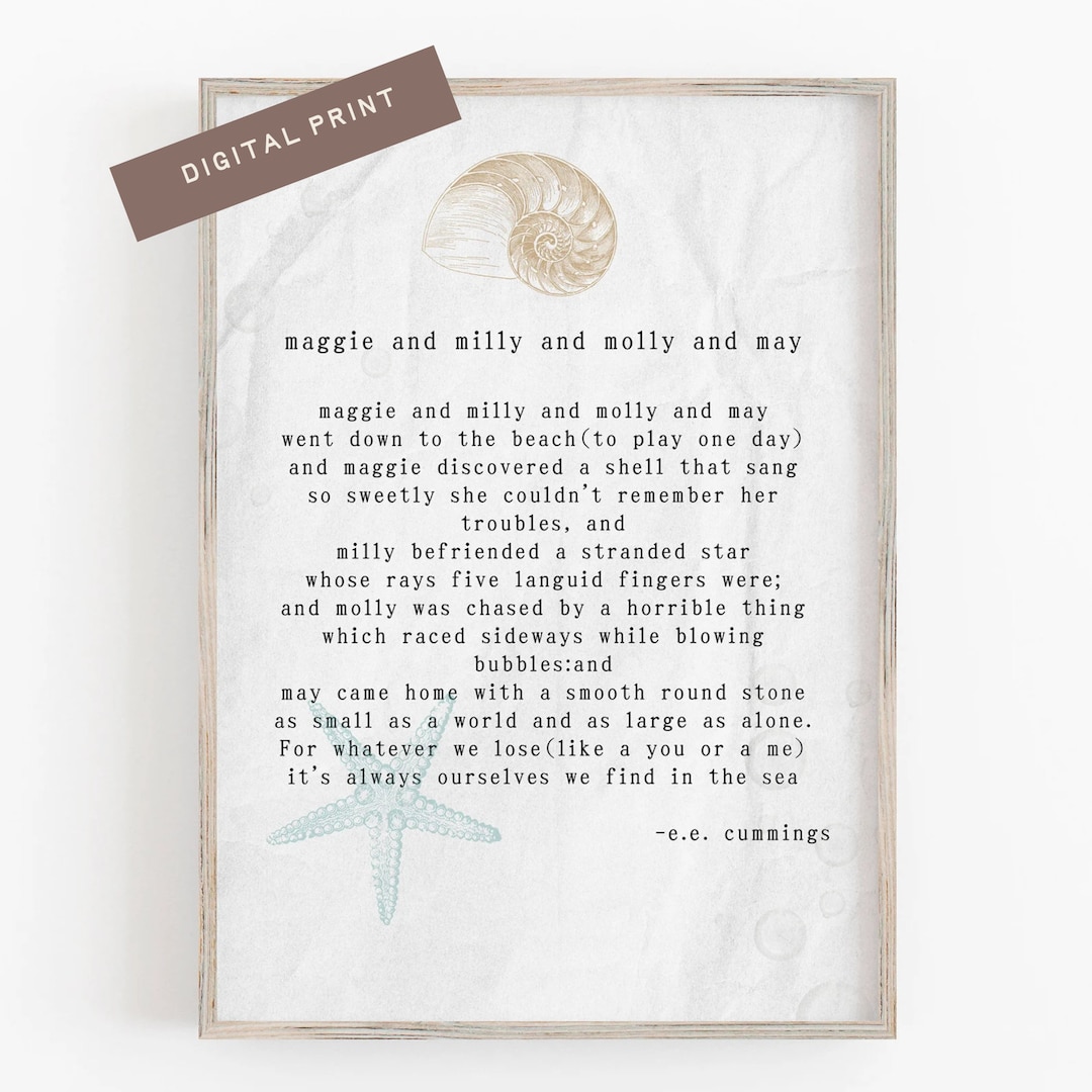 11x14 in E.E. Cummings Poem Print - Maggie and Millie and Molly and May ...