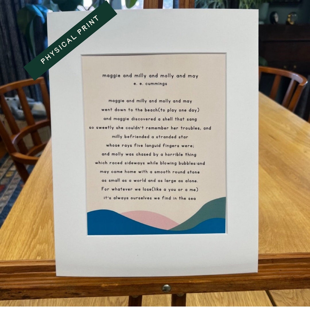 E.E. Cummings Poem Print - Maggie and Millie and Molly and May Poem ...