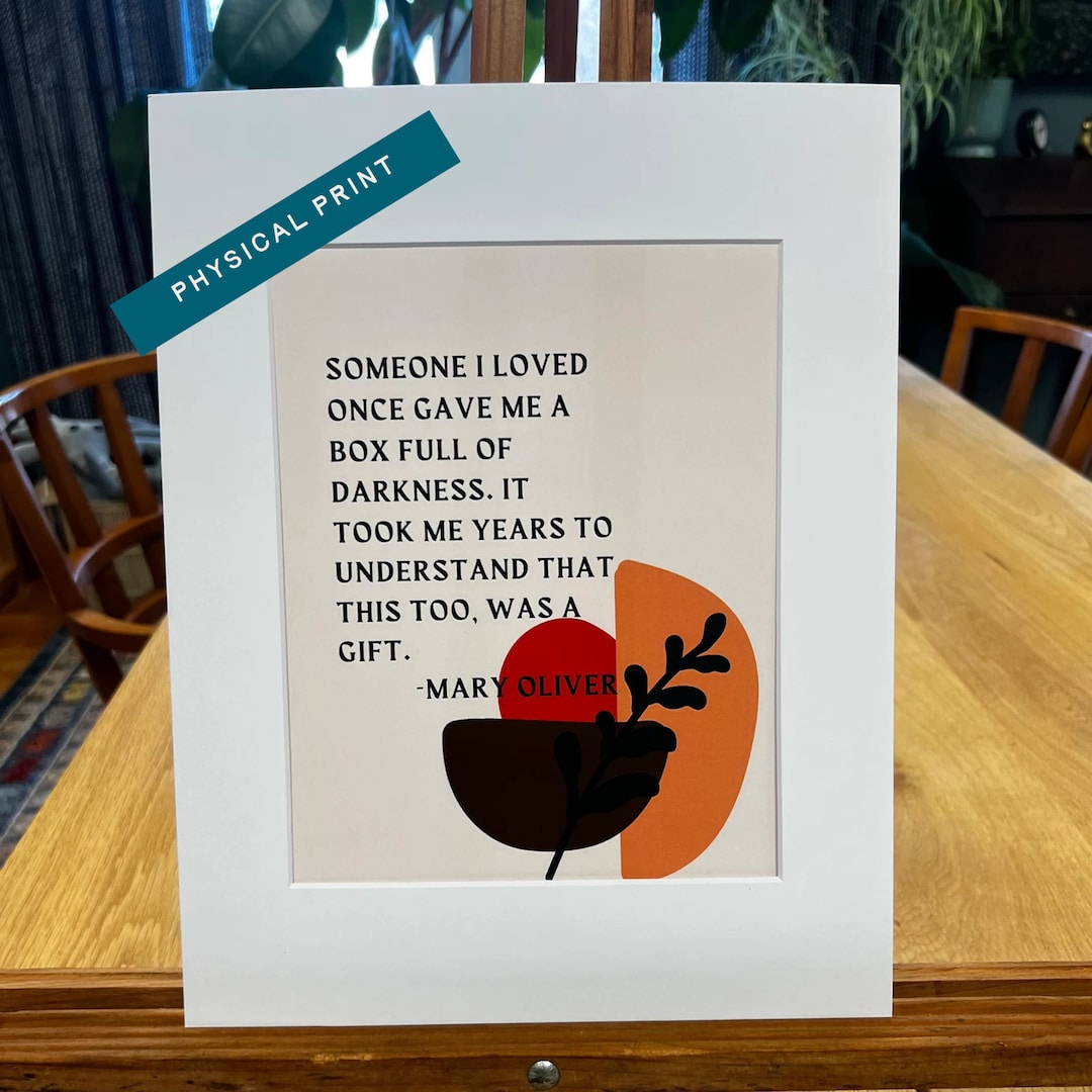 Mary Oliver Poem Print Aesthetic Poetry Print Abstract Quote Print Gift ...