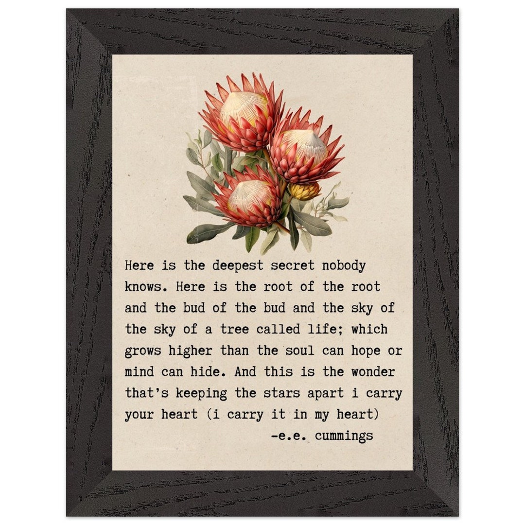 E.e. Cummings Poem Poster, Poem Print, Poetry Art Print, E.e. Cummings ...