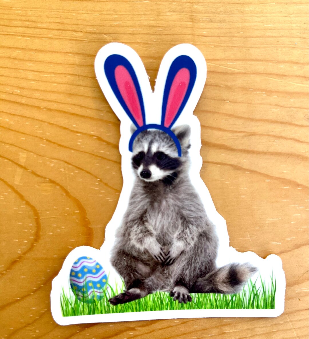 Easter Raccoon Sticker Funny Sticker Water Resistant for Water Bottle ...
