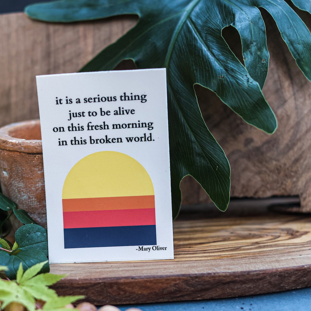 Mary Oliver Poem Sticker Poetry Sticker Trendy Poetry Sticker Modern ...