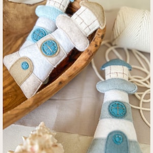Handmade Coastal Decor. Felt Lighthouse Ornament. Maritime Theme in ...