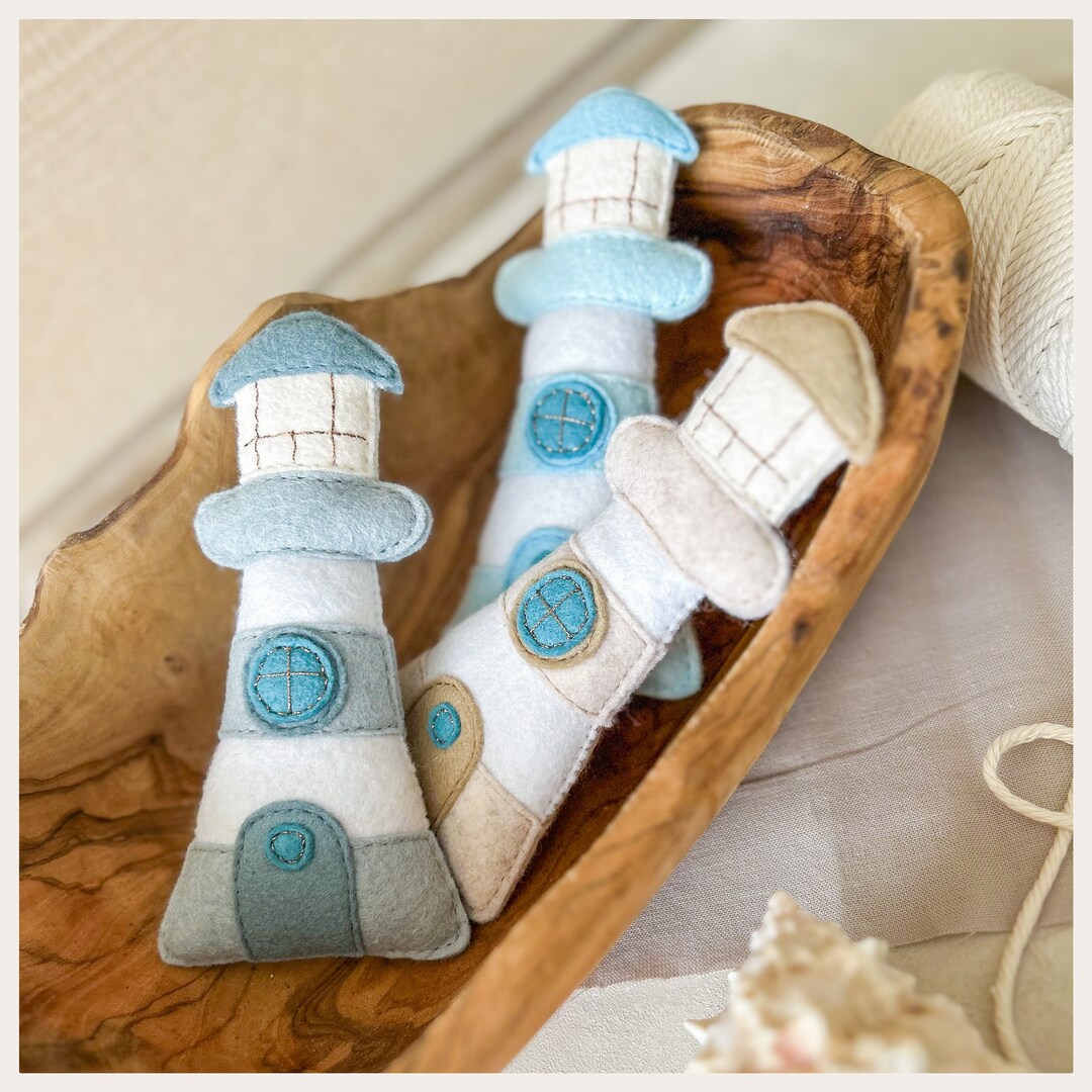 Handmade Coastal Decor. Felt Lighthouse Ornament. Maritime Theme in ...