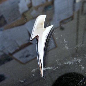 Solid Sterling Silver Large Lightning Bolt Pendant Glam Ziggy - Etsy UK