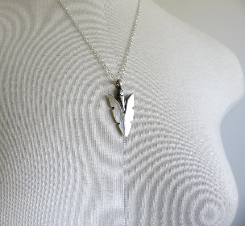 Solid Sterling Silver Arrowhead Navajo Pendant Native American Heavy ...