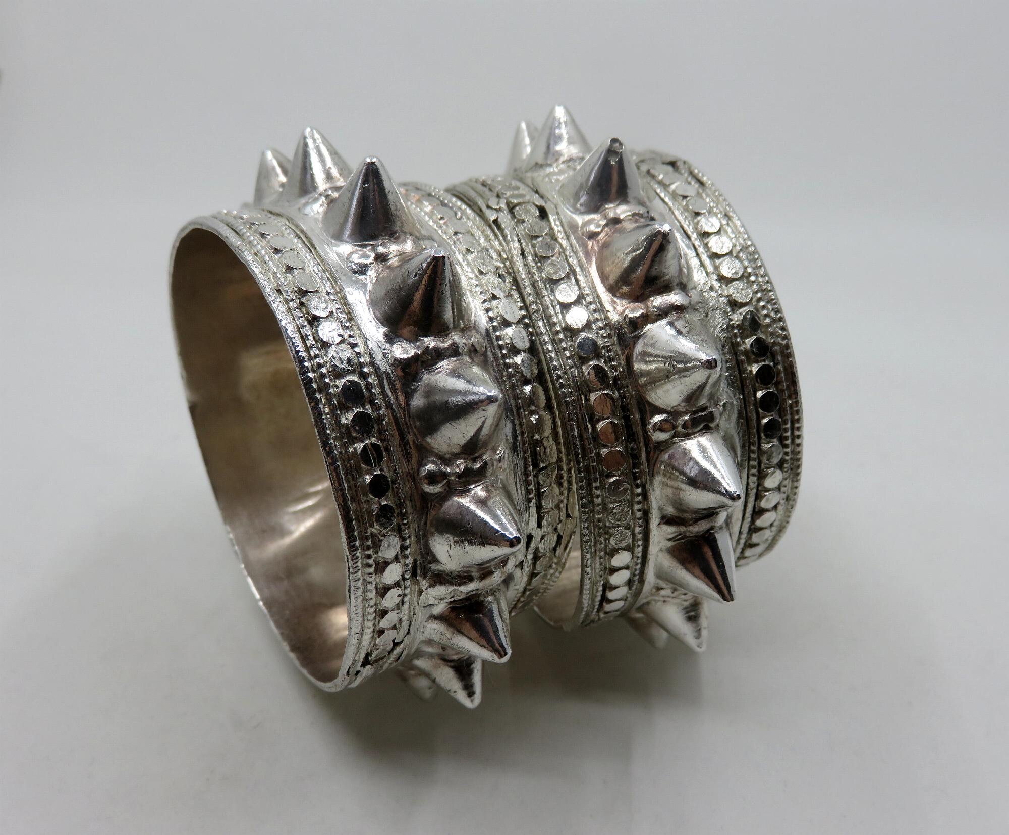Vintage Antique Omani High Grade Silver Tribal Cuff Bangle - Raised ...