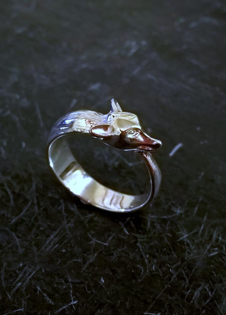 Solid Sterling Silver Fox Ring