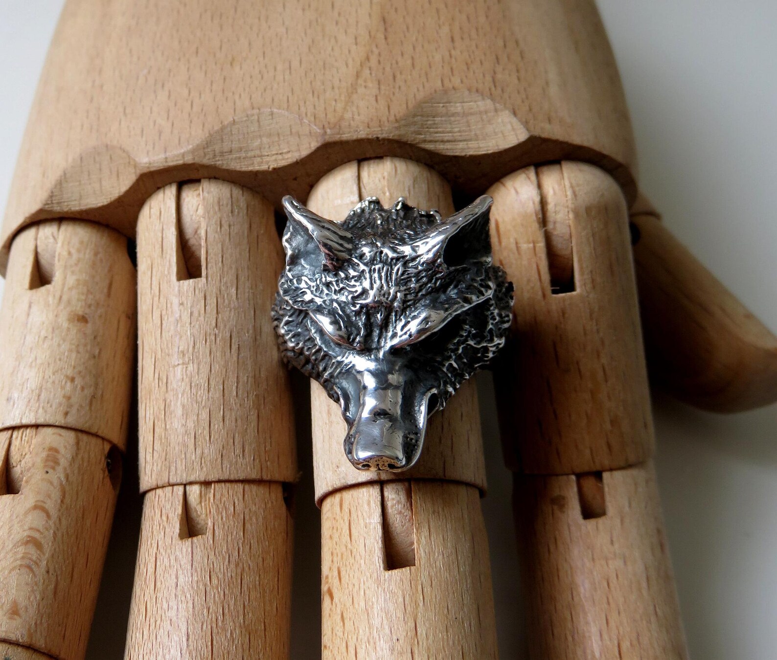 Solid Sterling Silver Wolf Ring Folklore - Etsy UK
