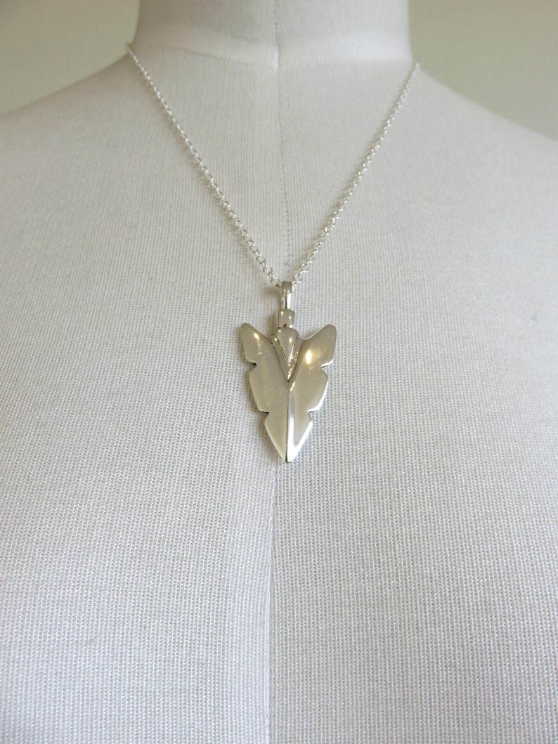 Solid Sterling Silver Arrowhead Navajo Pendant Native American Heavy ...