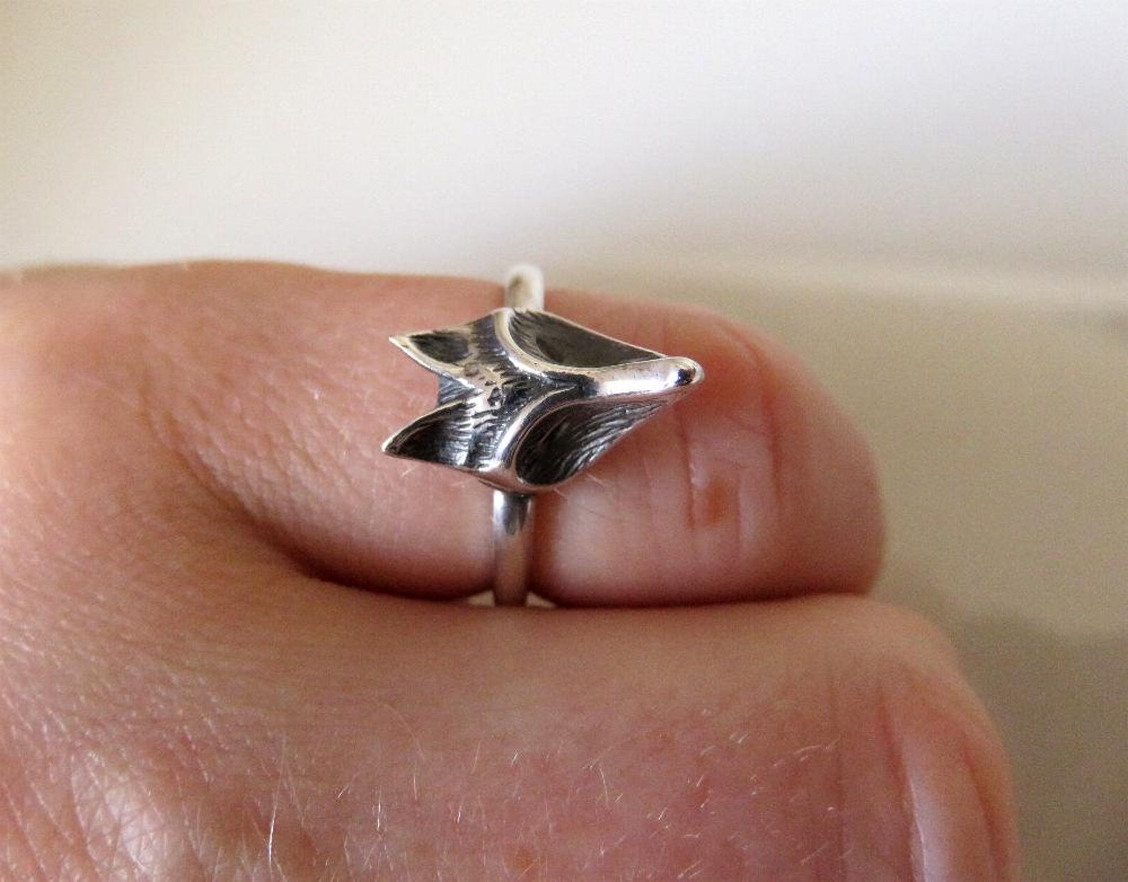 Solid Sterling Silver Folklore Fox Ring | Etsy UK