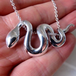 Solid Sterling Silver Snake Pendant Necklace by You Got the Silver ...