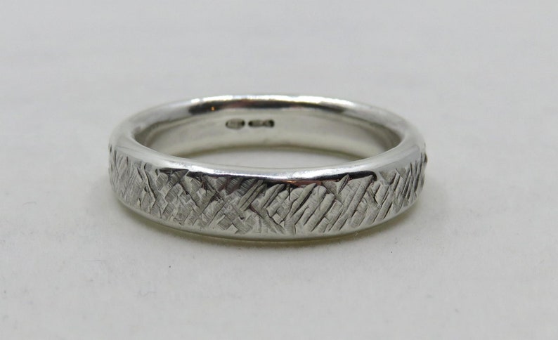 Solid Sterling Silver Textured Heavy 5mm Oval Section Ring | Etsy