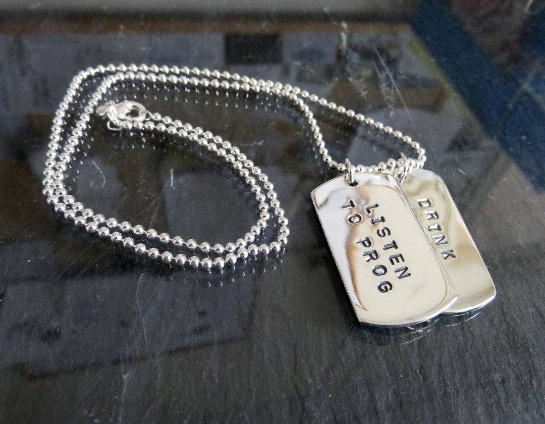 Heavy Sterling Silver Stamped Dog Tags - Etsy
