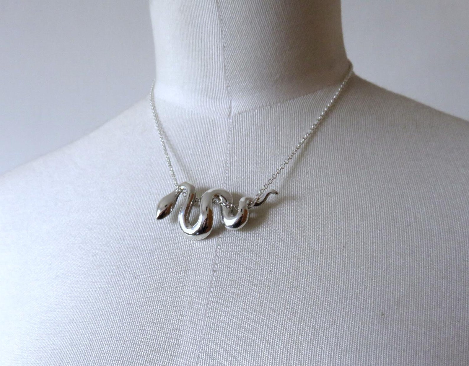 Solid Sterling Silver Snake Pendant Necklace by You Got the Silver ...