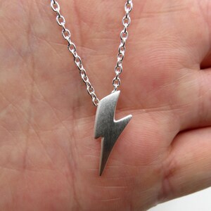 Solid Sterling Silver Lightning Bolt Pendant Glam Ziggy - Etsy
