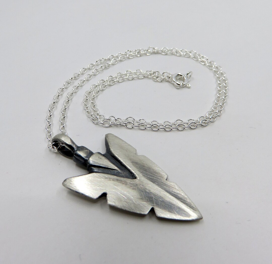 Solid Sterling Silver Arrowhead Navajo Pendant Native American Heavy ...
