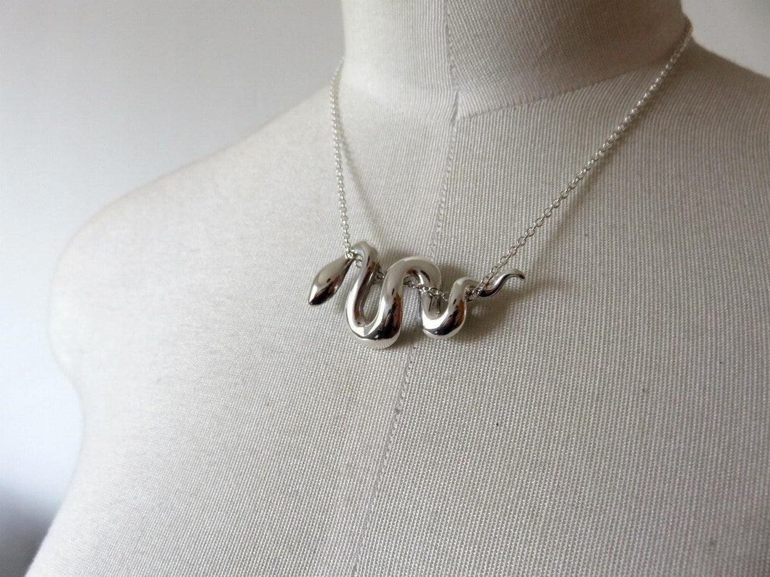 Solid Sterling Silver Snake Pendant Necklace by You Got the Silver - Etsy