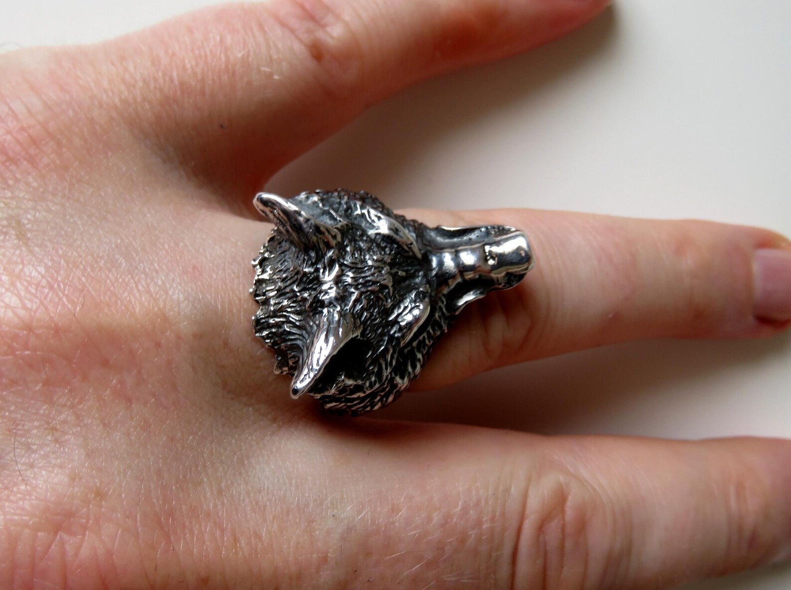 Solid Sterling Silver Wolf Ring Folklore - Etsy UK