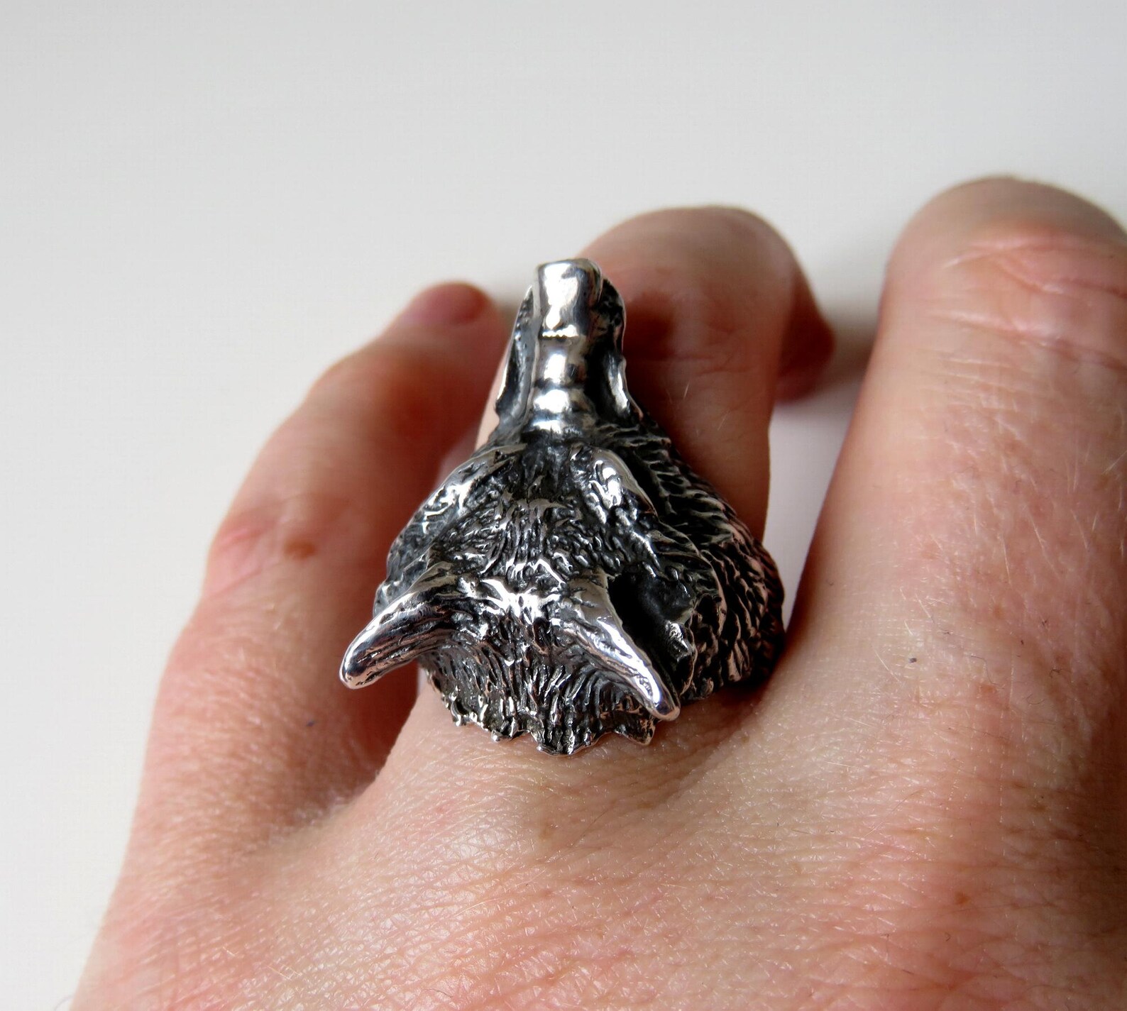 Solid Sterling Silver Wolf Ring Folklore - Etsy UK