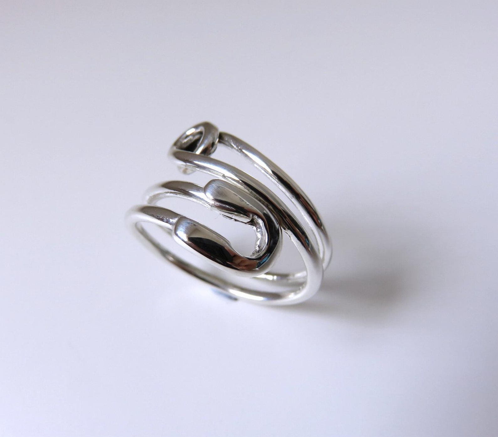 Solid Sterling Silver Safety Pin Ring Solidarity Peace - Etsy UK