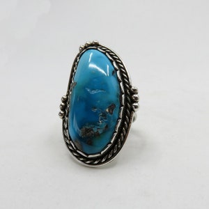 Vintage Solid Sterling Silver Navajo Turquoise Statement Ring by the ...