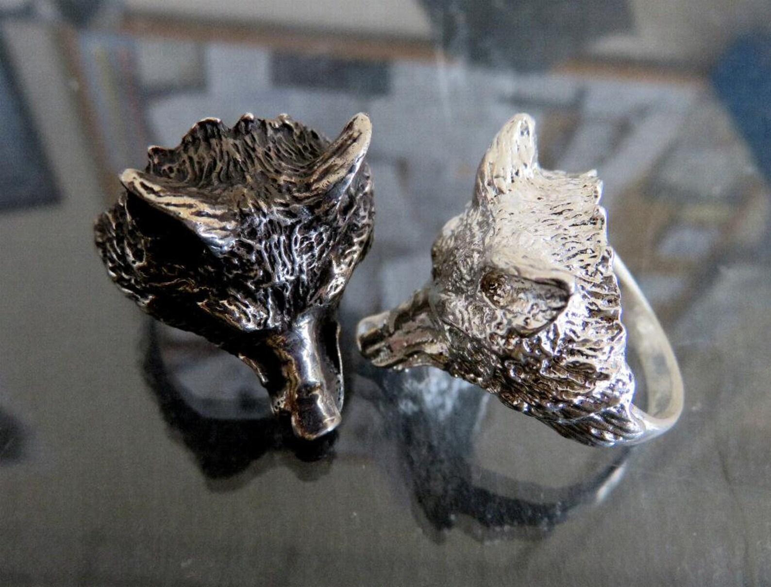 Solid Sterling Silver Wolf Ring Folklore - Etsy UK