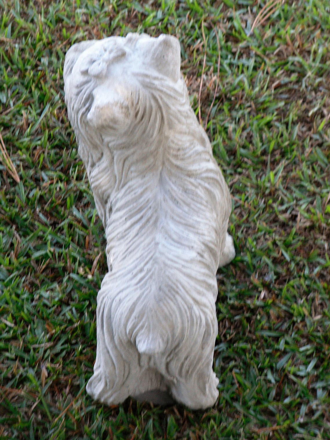 Cement Yorkie Statue: Pet Memorial Stone, Dog Grave Marker (12" Tall ...