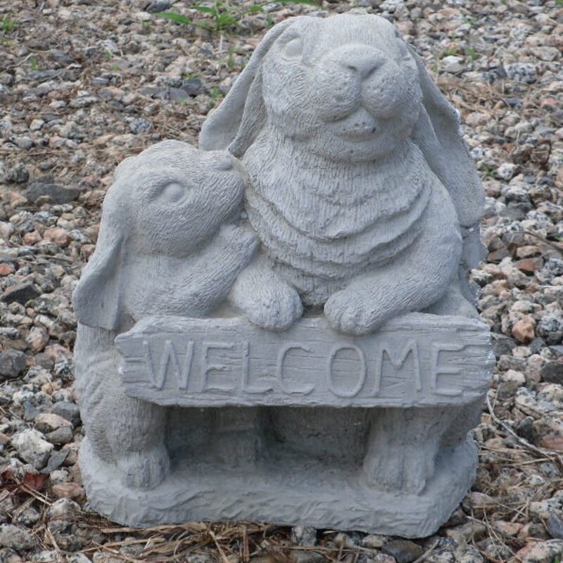 Rabbit Garden Statue - Etsy