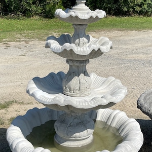 Large Italian-style Concrete Garden Fountain: 7ft Outdoor Water Feature ...