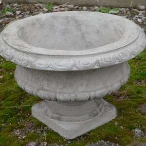 Small Roman Concrete Planter Outdoor Patio Urn Etsy