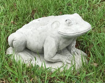 Jeremiah the Bullfrog Concrete Frog Statue Garden Frog | Etsy