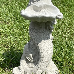 Concrete Mermaid Statue: Outdoor Nautical Decor, Fountain Topper - Etsy