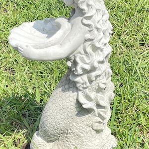Concrete Mermaid Statue: Outdoor Nautical Decor, Fountain Topper - Etsy